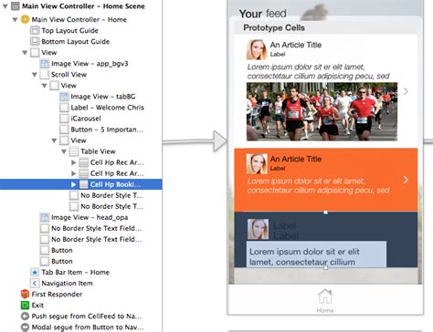 ios uitableview with various custom cells of differing heights within
