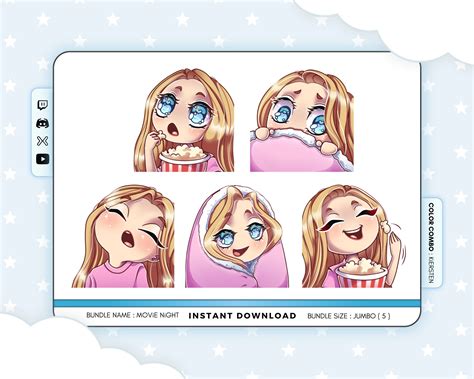 Twitch Emotes Mega Pack Blond Hair Blue Eyes Chibi Girl Twitch