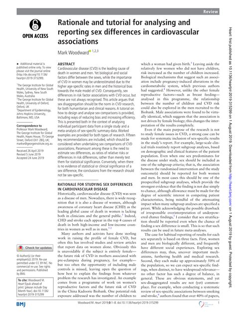Pdf Rationale And Tutorial For Analysing And Reporting Sex
