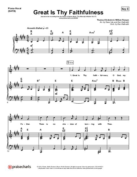 Great Is Thy Faithfulness Sheet Music Pdf Shane And Shane The Worship