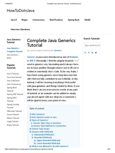 complete java generics tutorial howtodoinjava