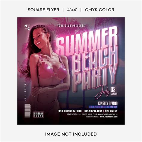 Premium Psd Summer Beach Party Flyer