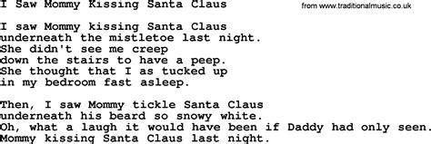 Catholic Hymns Song I Saw Mommy Kissing Santa Claus Lyrics And Pdf