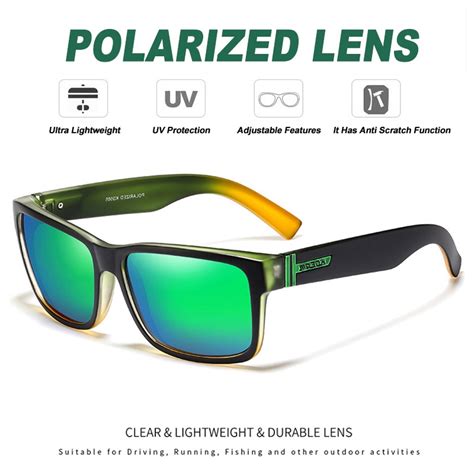 Kdeam Rectangular Polarized Mens Sunglasses Outdoor Sports Driving Sun
