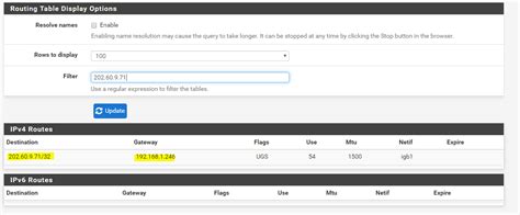 static route added via route utility in pfsense shell is working but