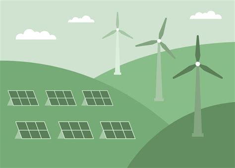 Solar Panels And Wind Turbines Power Plant Green Energy Industrial