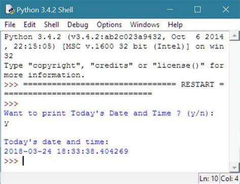 python program to print date and time