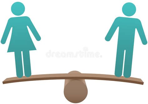 Equal Male Female Sex Equality Balance Stock Vector Illustration Of