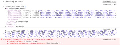 javascript uncaught rangeerror callstack exceeded when trying to