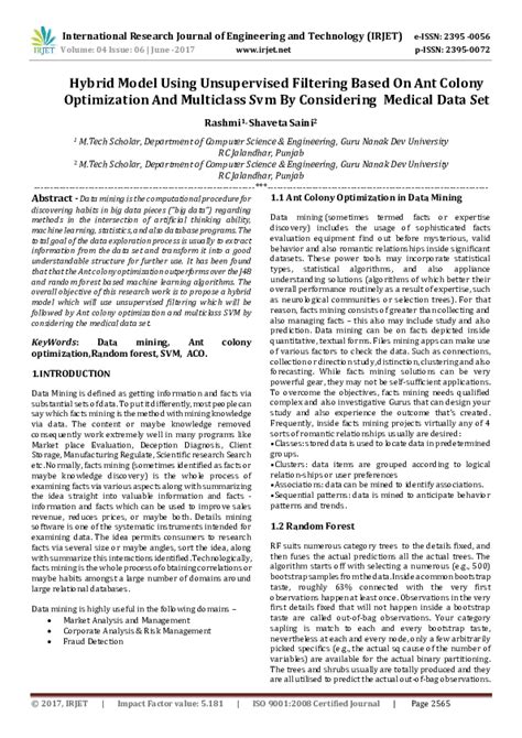 pdf hybrid model using unsupervised filtering based on ant colony