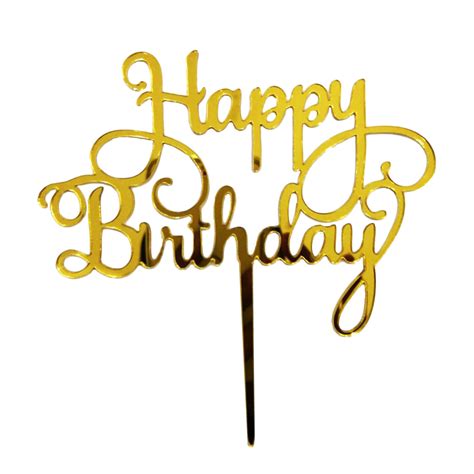 Acrylic Gold Birthday Topper 13cm