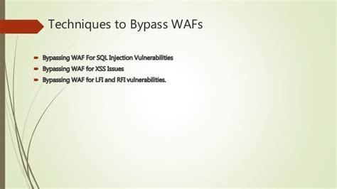 waf bypassing techniques