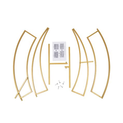 Metal Crescent Moon Wedding Balloon Backdrop Stand 7ft White And Gold