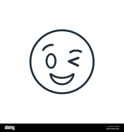 Wink Emoji Outline Vector Icon Thin Line Black Wink Emoji Icon Flat