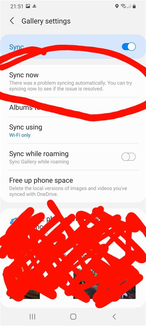 samsng gallery onedrive sync not working samsung community