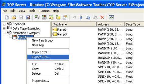 top server csv import and export