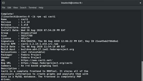 how to install cacti monitoring tool on centos 8 rhel 8