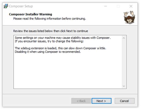 installing composer on windows greater than 0