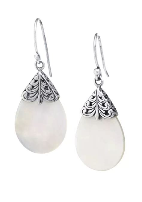 Infinity Silver Sterling Silver Bali Mother Of Pearl Drop Earrings Belk