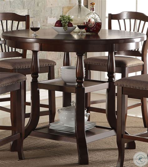 Bixby Espresso Round Counter Height Dining Table Homegallerystores