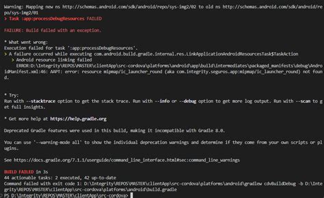 vue js when executing the command npm run android emulator throws