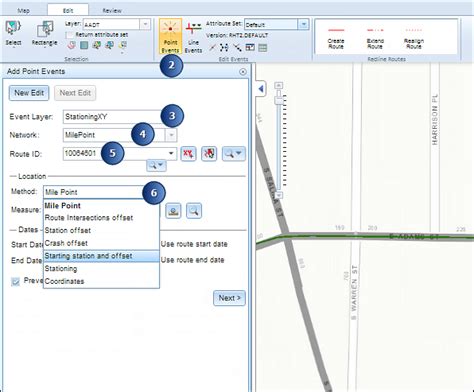 adding point events by station measures—event editor for roads and