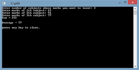 write a program to calculate sum and average by allocating dynamic