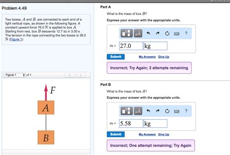 solved two boxes a and b are connected to each end of a