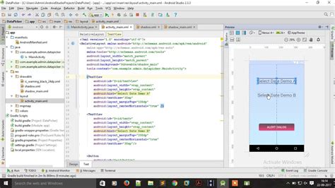 how to make date picker with alert dialog box in android