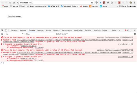 8 405 method not allowed error when making a json api request from a