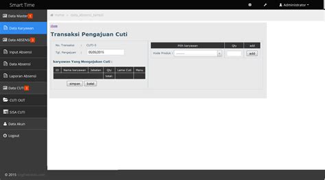 aplikasi absensi karyawan dengan php dan mysql