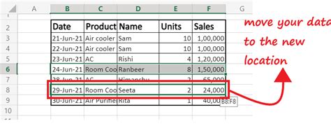 ms excel how to move data javatpoint
