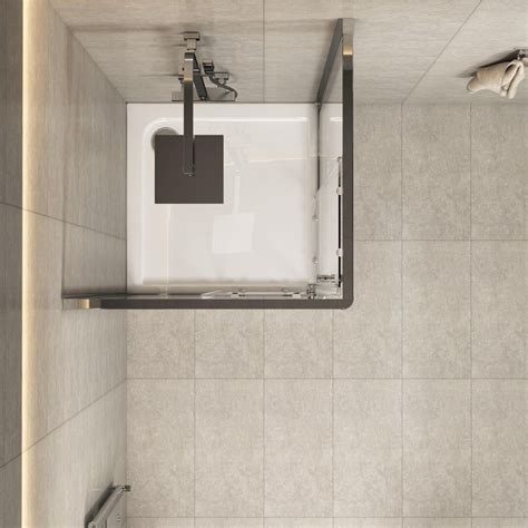 Plaza Square Corner Entry Shower Enclosure 6mm Sliding Door Royal