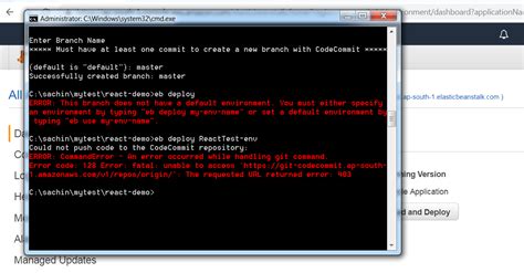 reactjs unable to deploy react app on aws beanstalk error code 128