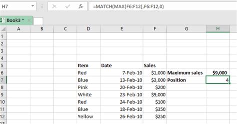 excel formula position of max value in list excelchat