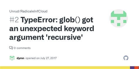 typeerror glob got an unexpected keyword argument recursive