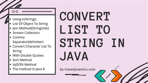 java convert a list to string tracedynamics
