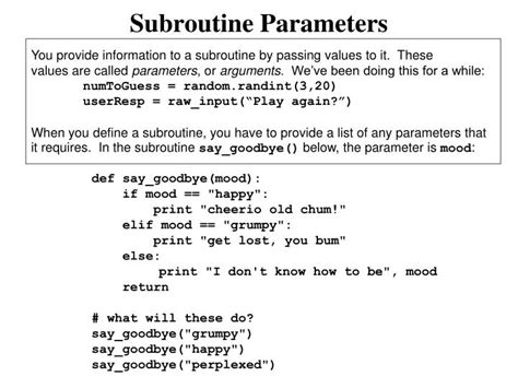 ppt review subroutines in python powerpoint