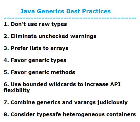 java generics best practices