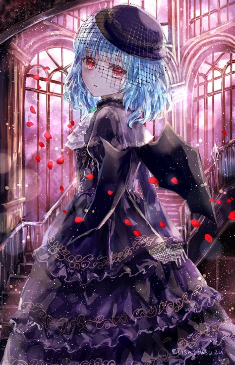 Safebooru 1girl Absurdres Ascot Bat Wings Black Dress Black Headwear