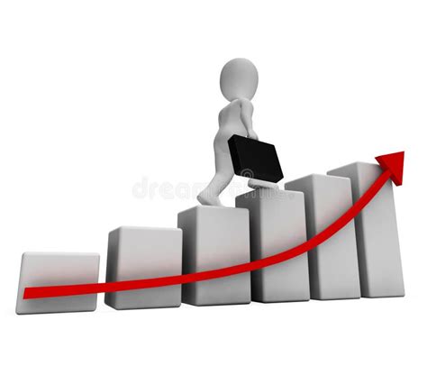 Graph Increase Represents Success Successful And Advance 3d Rendering
