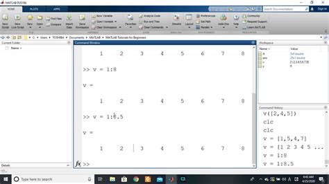 matlab 5 16 arrays indexing colon operator i youtube