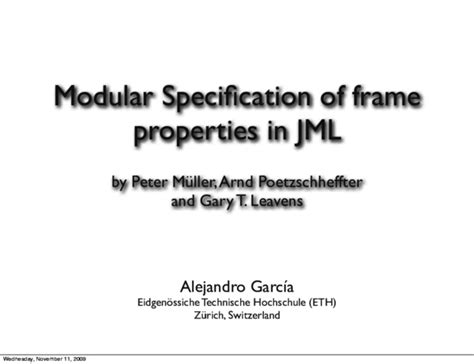 pdf modular specification of frame properties in jml gary leavens