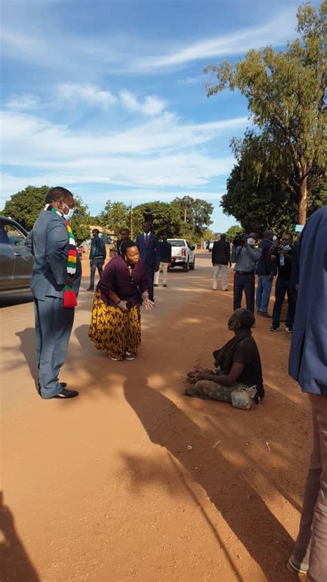 pics mnangagwa blesses disabled man he came across with