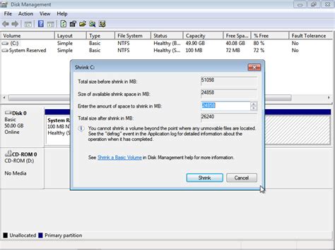 shrinking windows partitions past 50