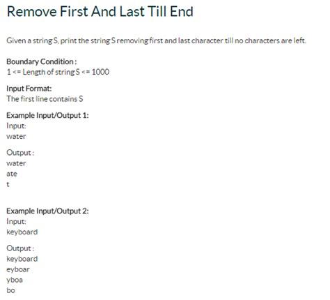 remove first and last till end