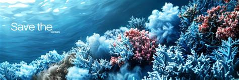 Underwater Coral Reef With Save The Ocean Text Highlighting Marine