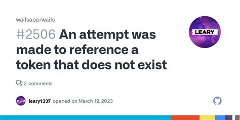 an attempt was made to reference a token that does not exist · issue