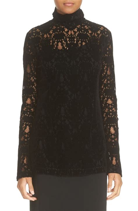 Dkny Long Sleeve Lace Turtleneck Nordstrom