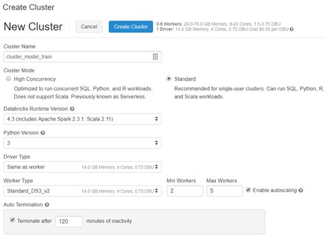 train algorithms with azure databricks and data factory